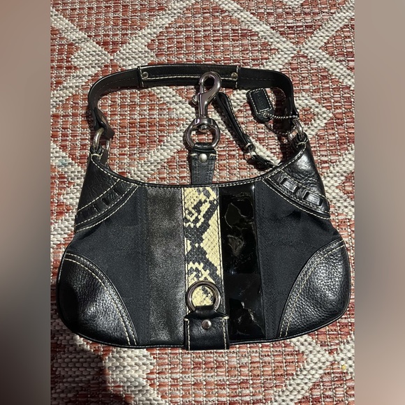 Coach | Bags | Coach Mini Black Hampton Y2k Vintage Python Bag | Poshmark